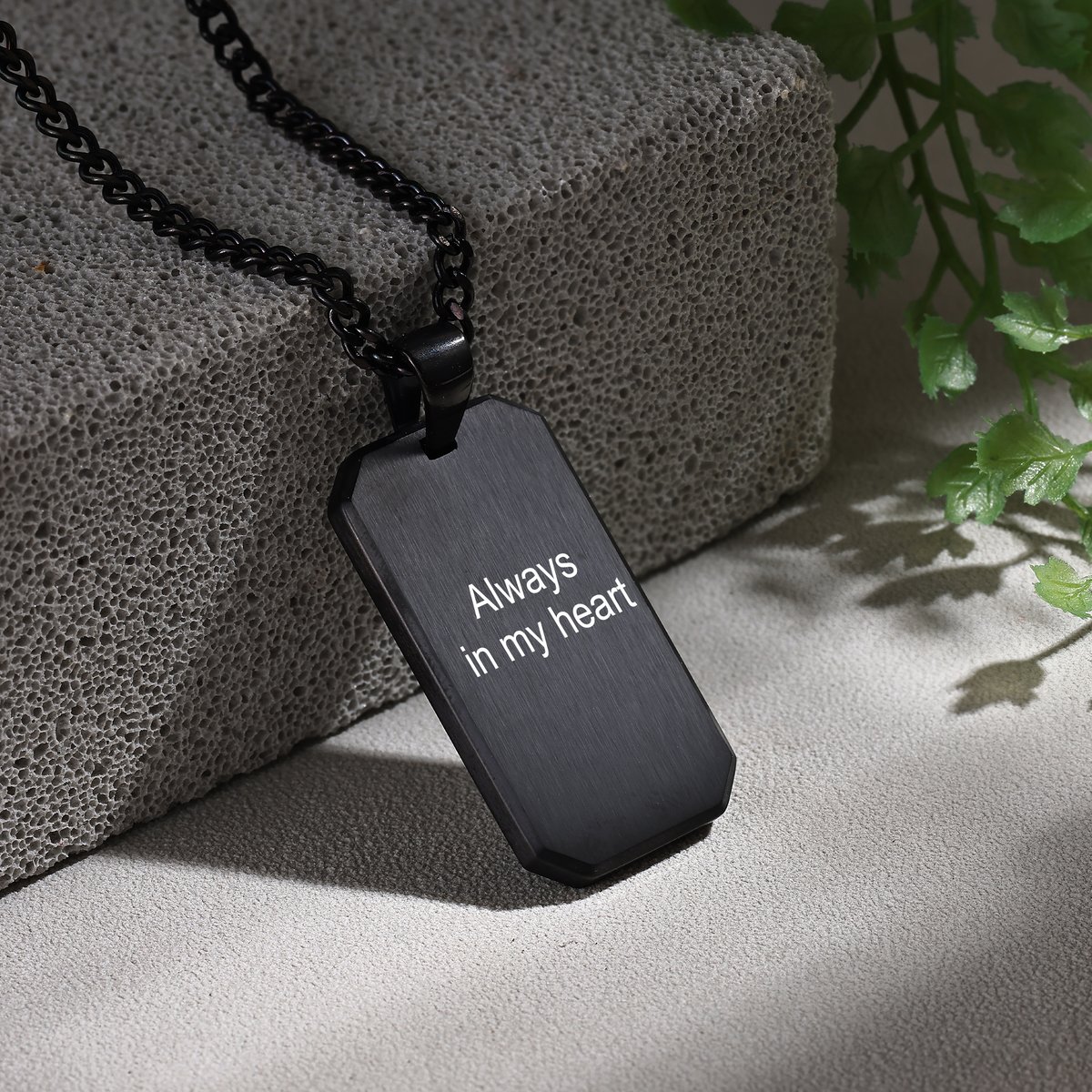 Custom Black Dog Tags Necklace | Personalized Engraving for Him