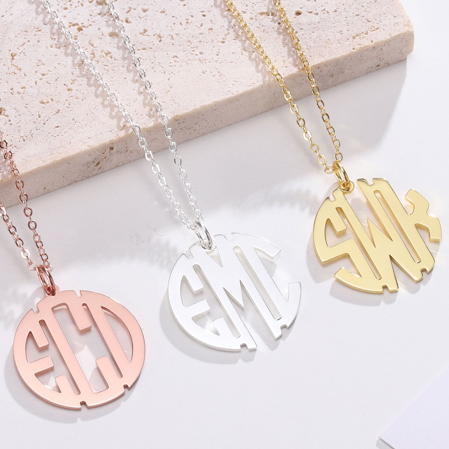 Block Letter Monogram Necklace [Silver, Gold] | FARUZO