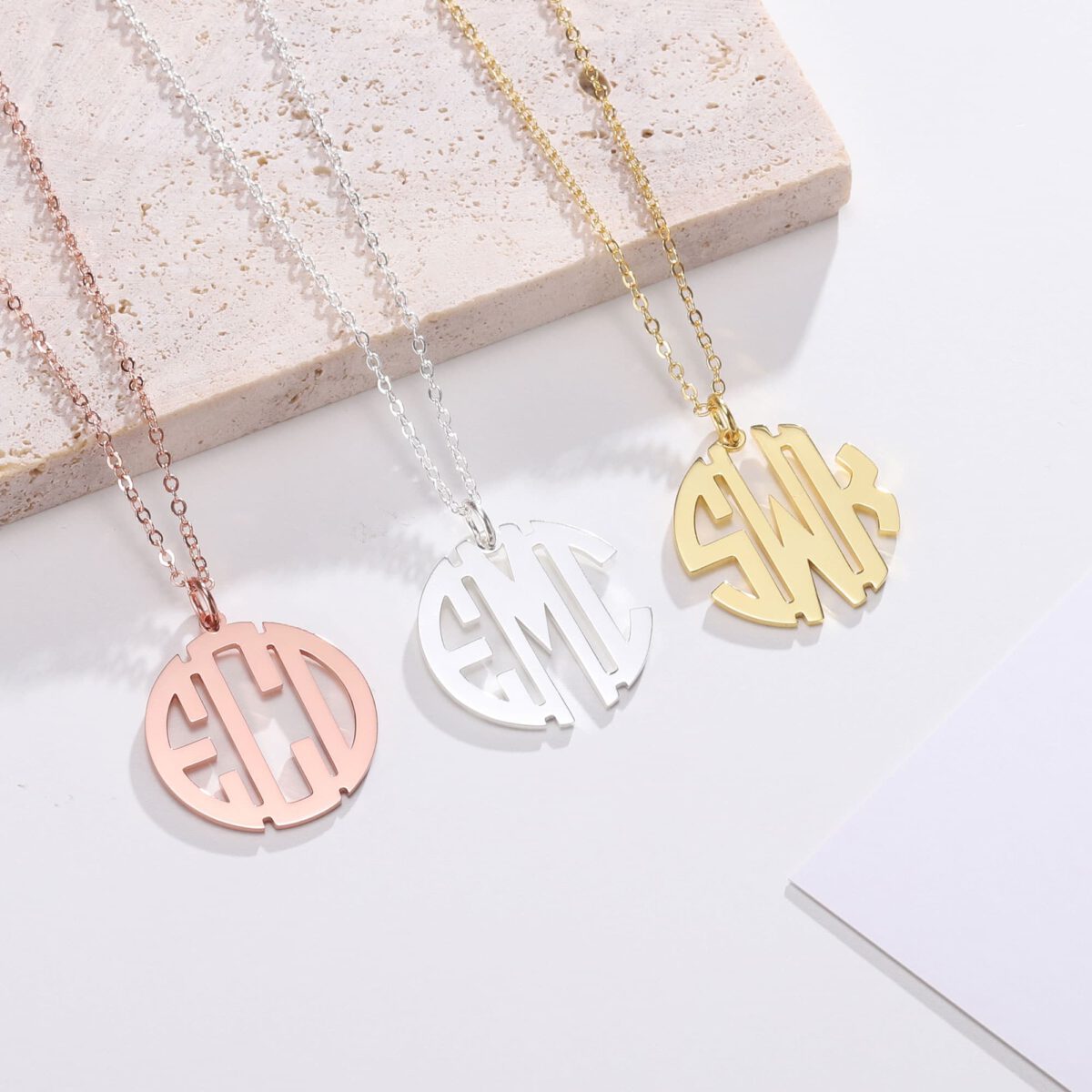 Silver & Gold Monogram Necklaces | FARUZO
