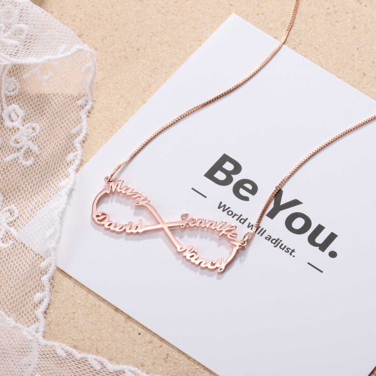 Infinity Name Necklace for Couples & Moms [1-4 Names] | FARUZO