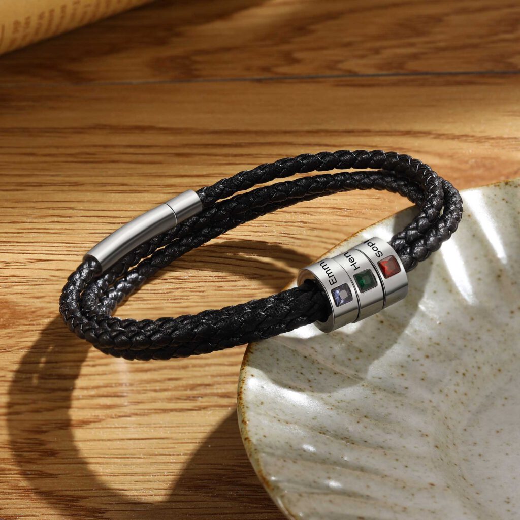Personalized Mens Family Bracelet [Birthstones]