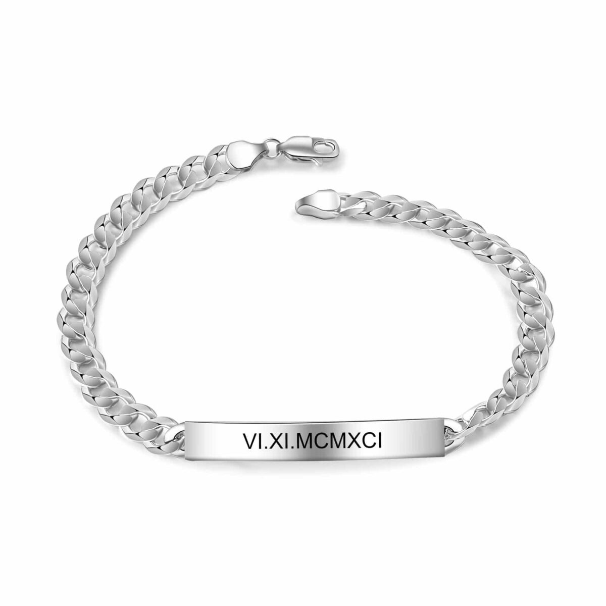 ID Bracelet with Curb Chain [Personalized] | FARUZO