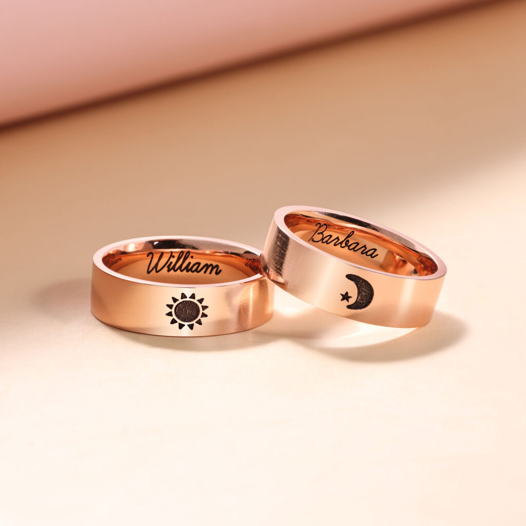 Matching Sun & Moon Rings Set [Personalized] | FARUZO