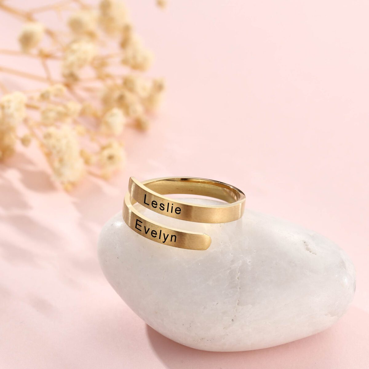Relationship Double Name Ring for Girlfriend or Mom | FARUZO