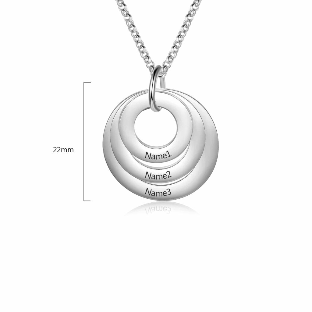 Family Necklace - Linked Circle Necklace | FARUZO