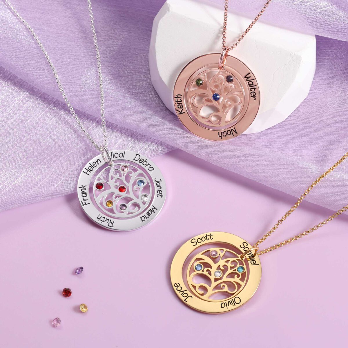 Family Tree Birthstone Necklace | FARUZO