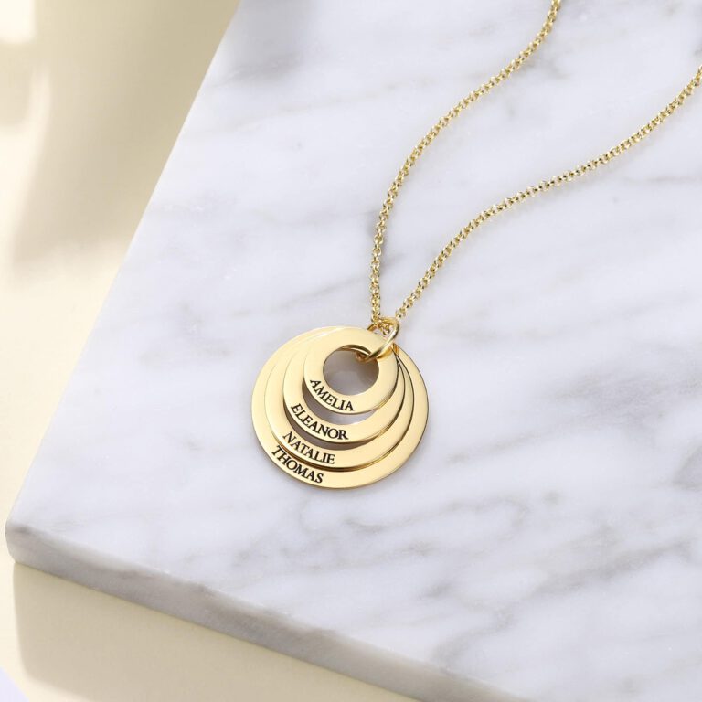 Family Necklace - Linked Circle Necklace | FARUZO
