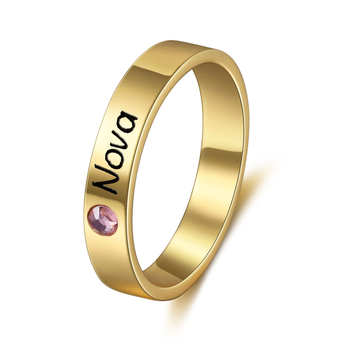 Birthstone Name Ring [Stackable] | FARUZO