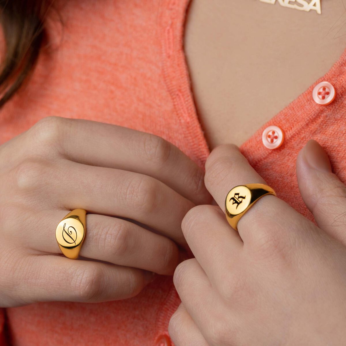 Personalized Initial Signet Ring with Any Letter | FARUZO