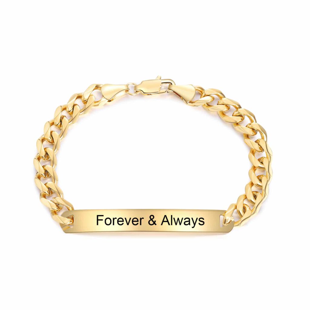 ID Bracelet with Curb Chain [Personalized] | FARUZO