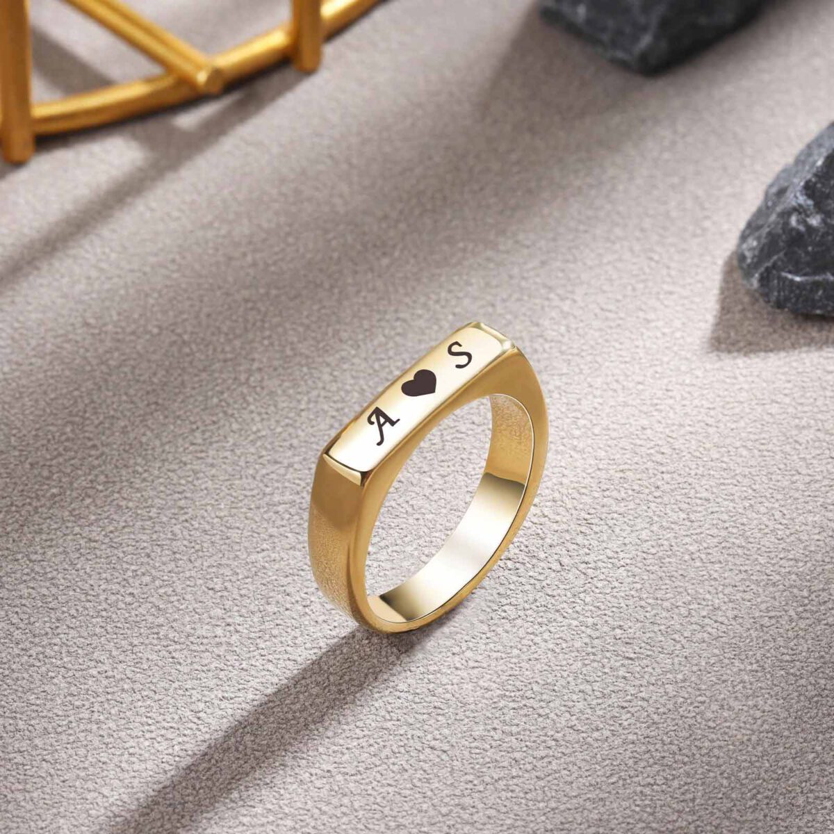 Stackable Name Ring - Gold & Silver [Personalized] | FARUZO