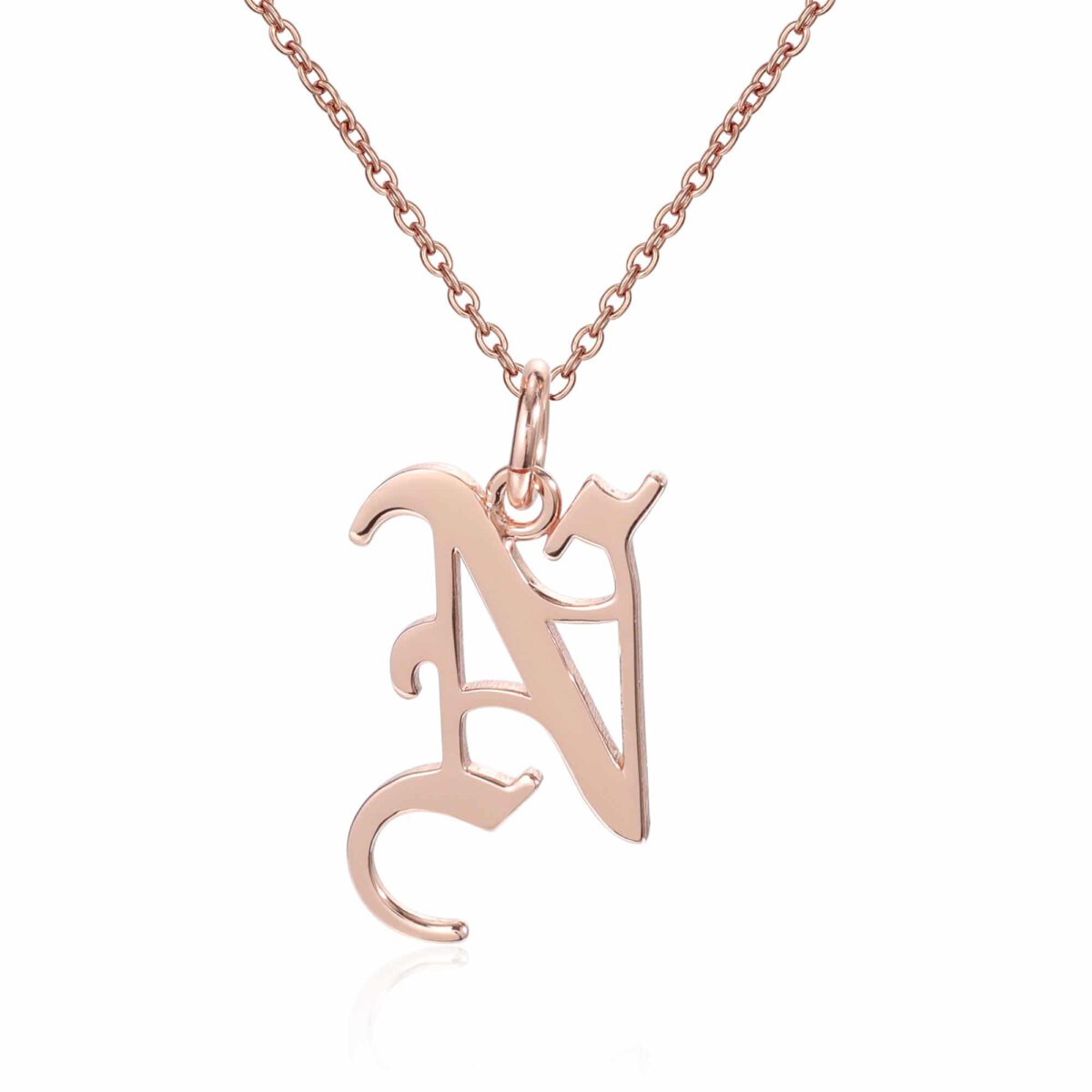 Gothic Initial Necklace - Gothic Letter Necklace [Gold & Silver] | FARUZO