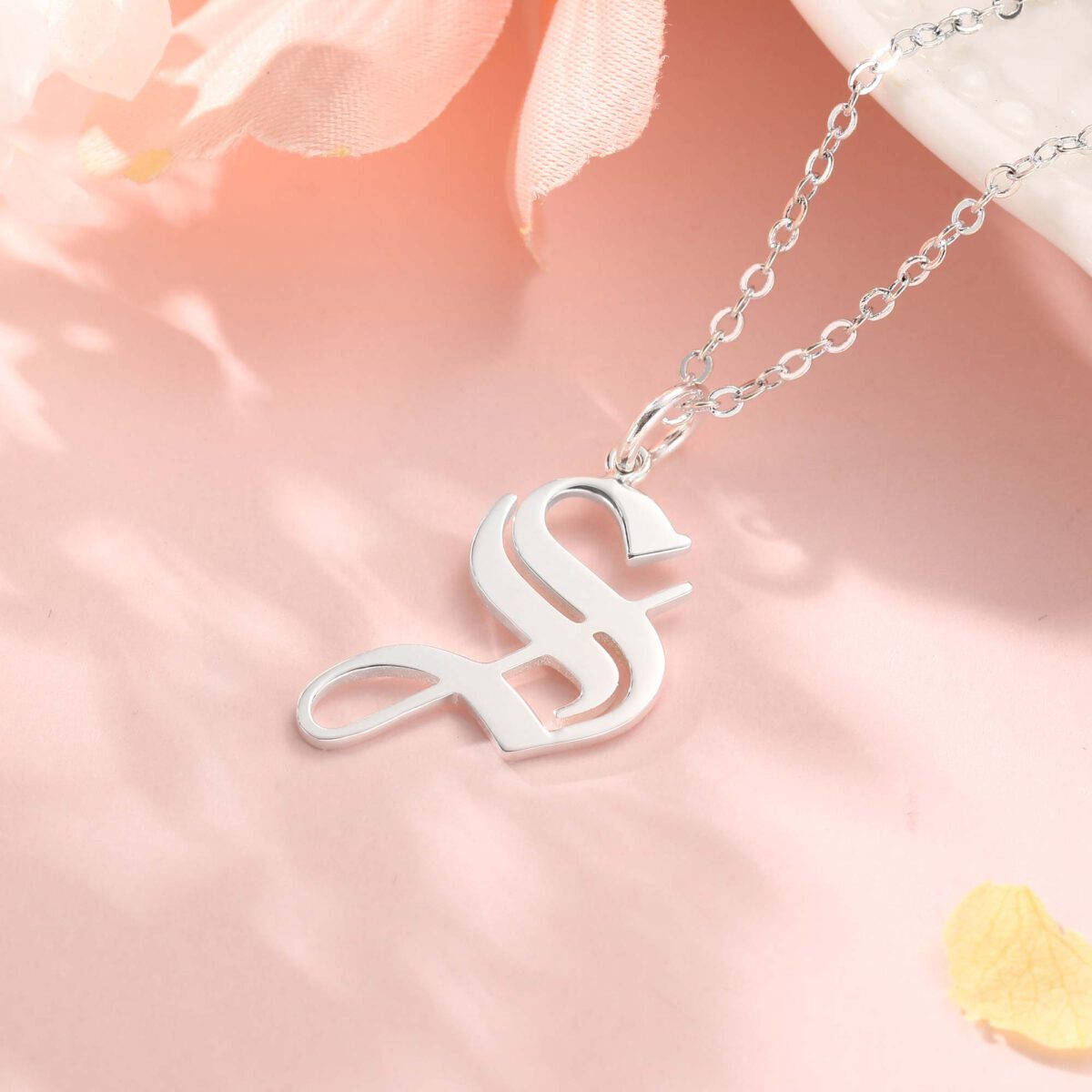 Gothic Initial Necklace - Gothic Letter Necklace [Gold & Silver] | FARUZO