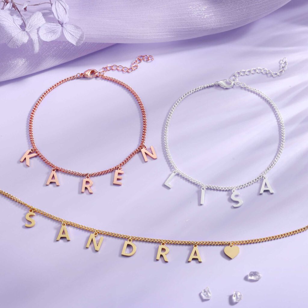 Dangle Anklet with Initials [Custom Made]