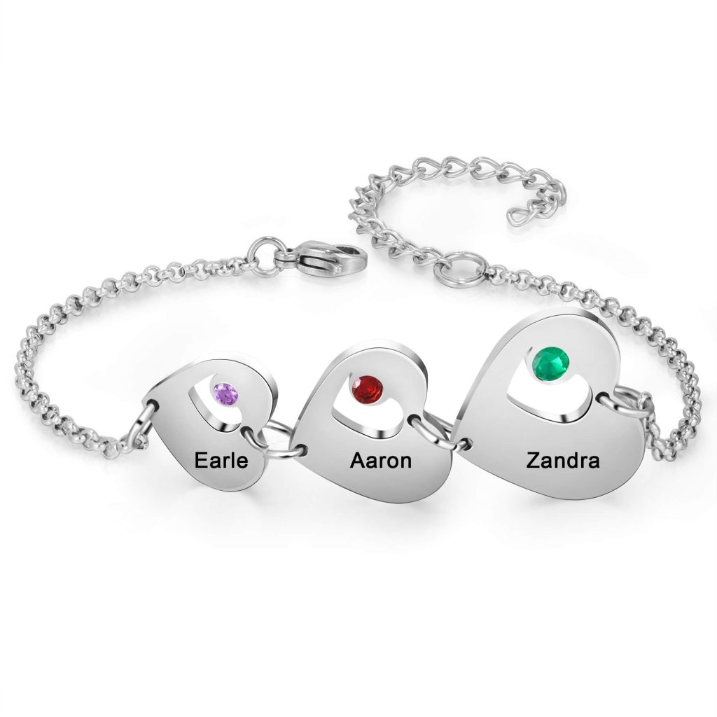 Birthstone Mother Bracelet - Personalized & Engraved | FARUZO