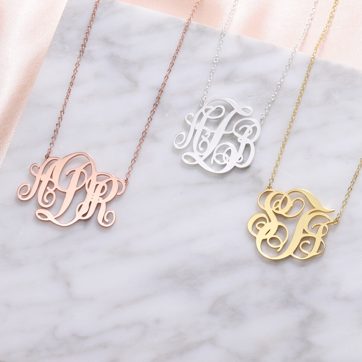 Monogram Necklace - Gold & Silver Monogram Pendant | FARUZO