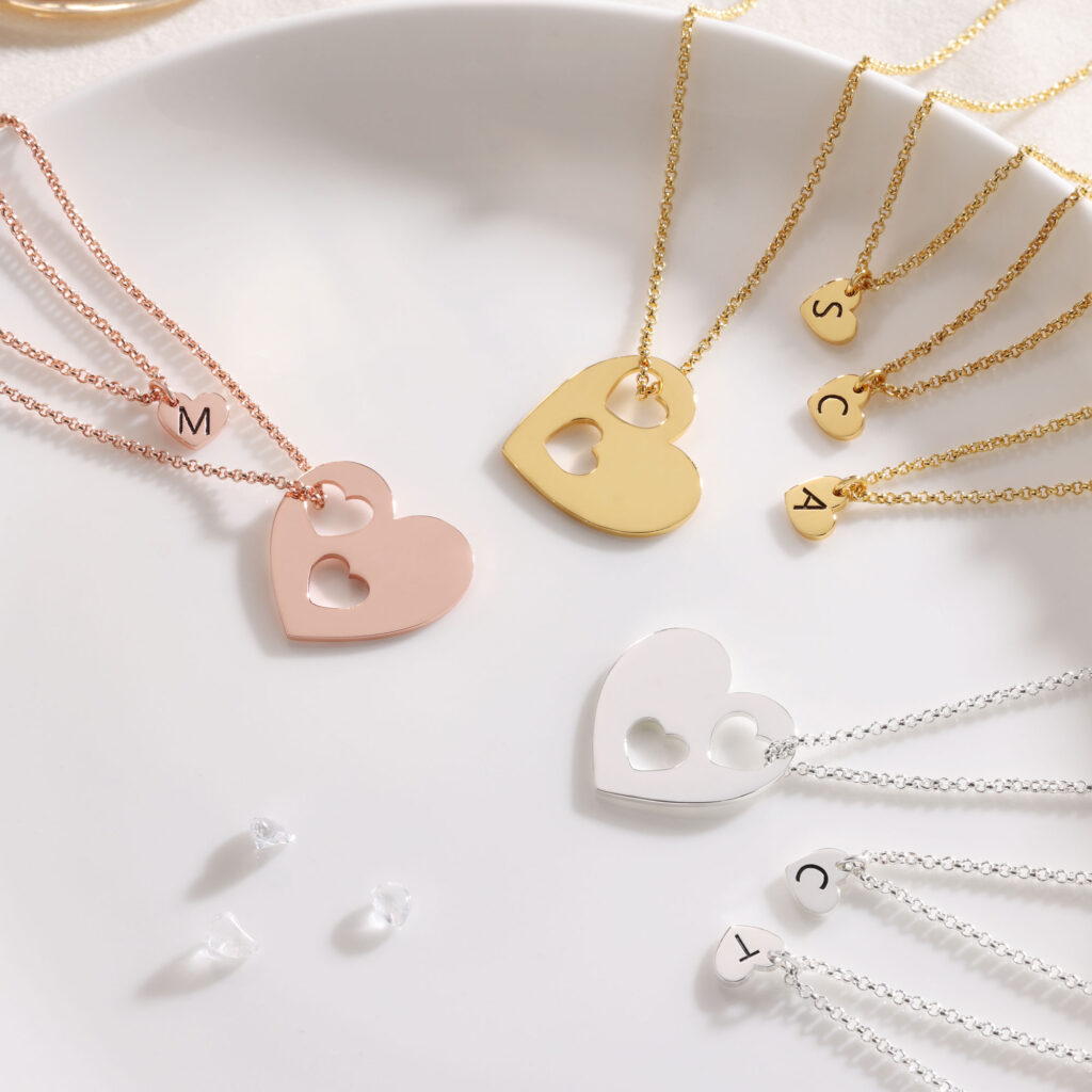 Mother Daughter Heart Necklace [Personalized] | FARUZO