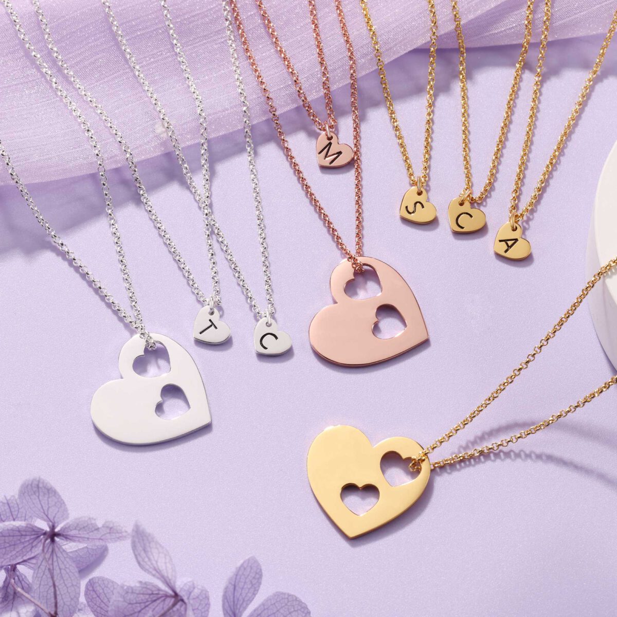 Mother Daughter Heart Necklace [Personalized] | FARUZO