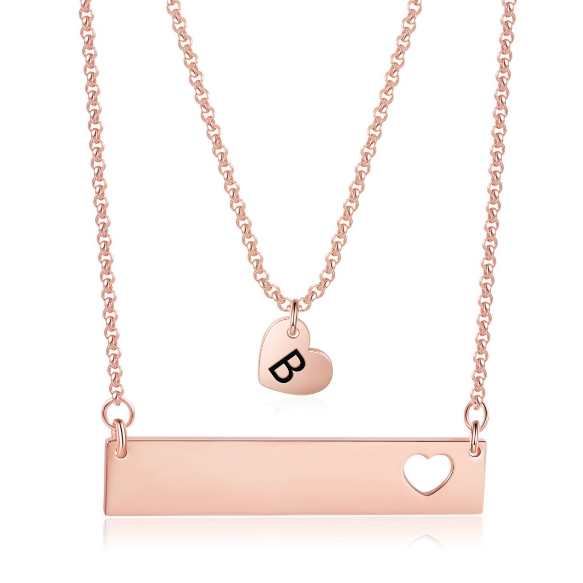 Mother Daughter Heart Necklace [Personalized] | FARUZO