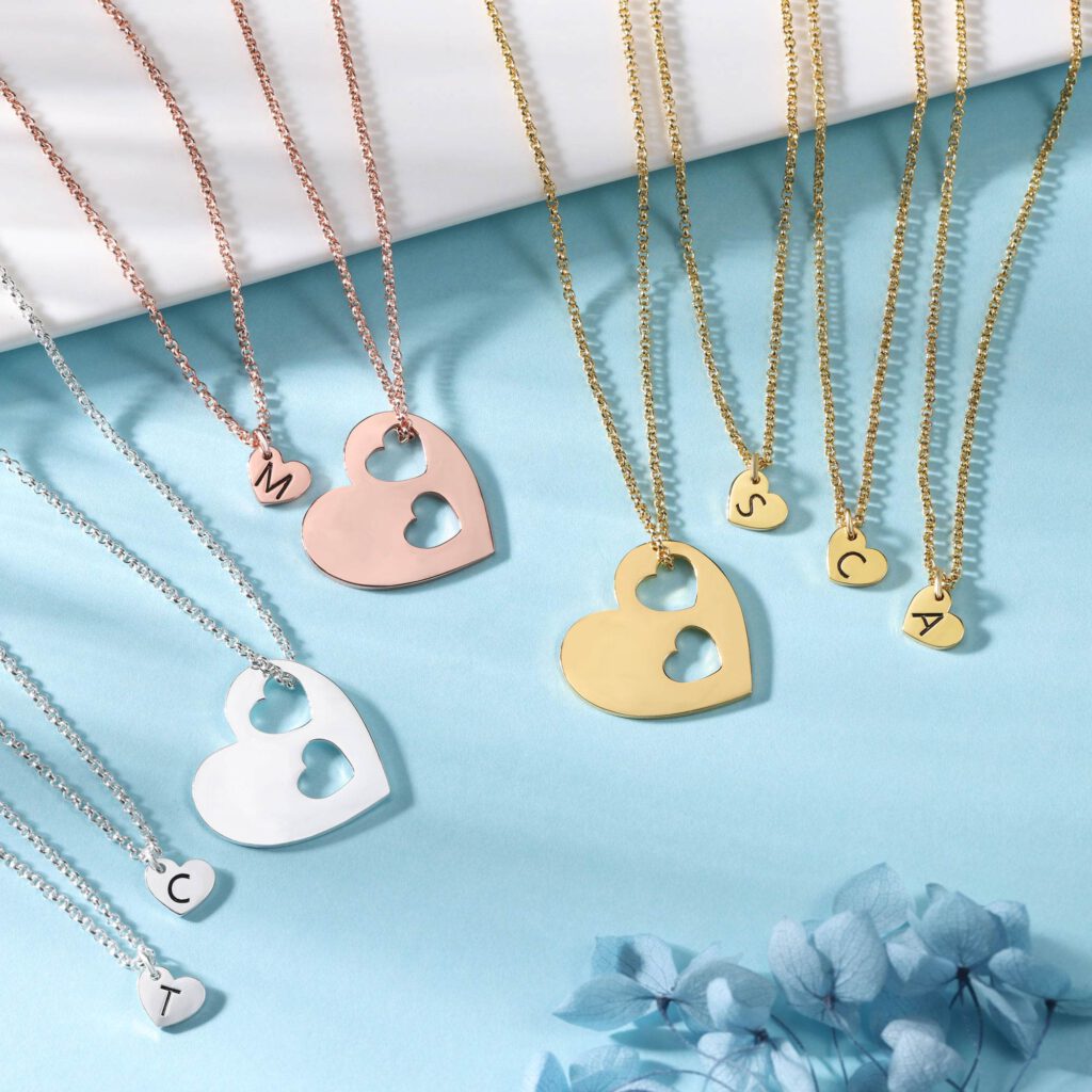 Mother Daughter Heart Necklace [Personalized] | FARUZO
