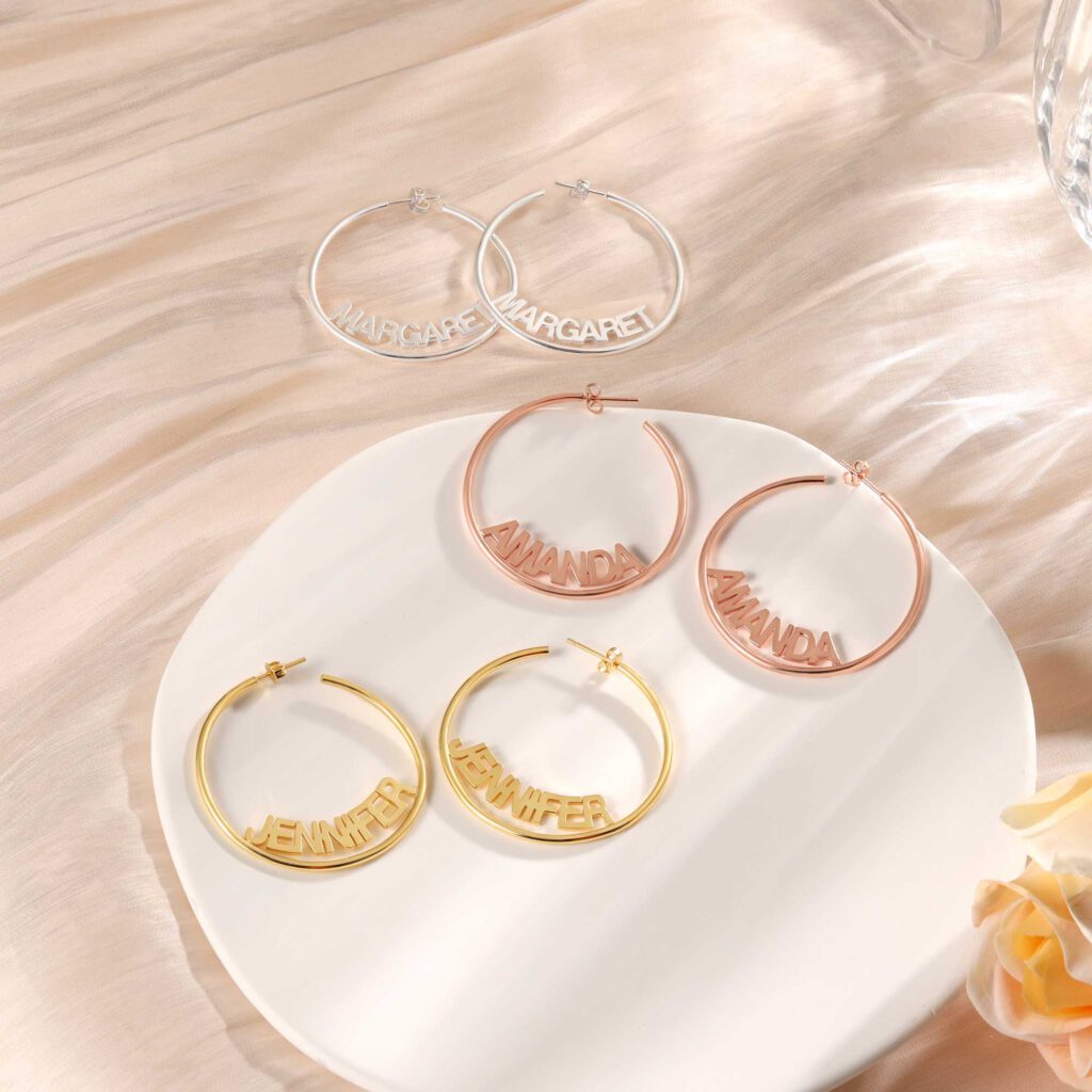 Personalized Hoop Earrings [Gold, Silver] | FARUZO
