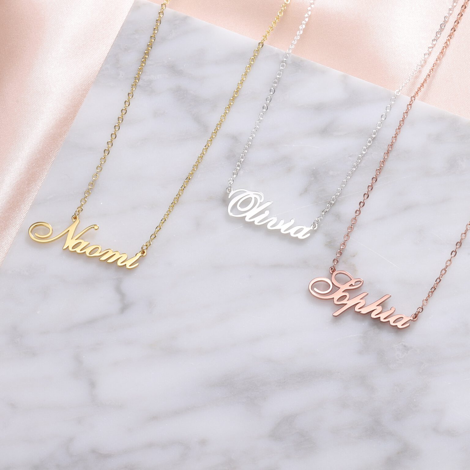 Personalized Nameplate Necklace - Gold, Silver & Rose Gold | FARUZO