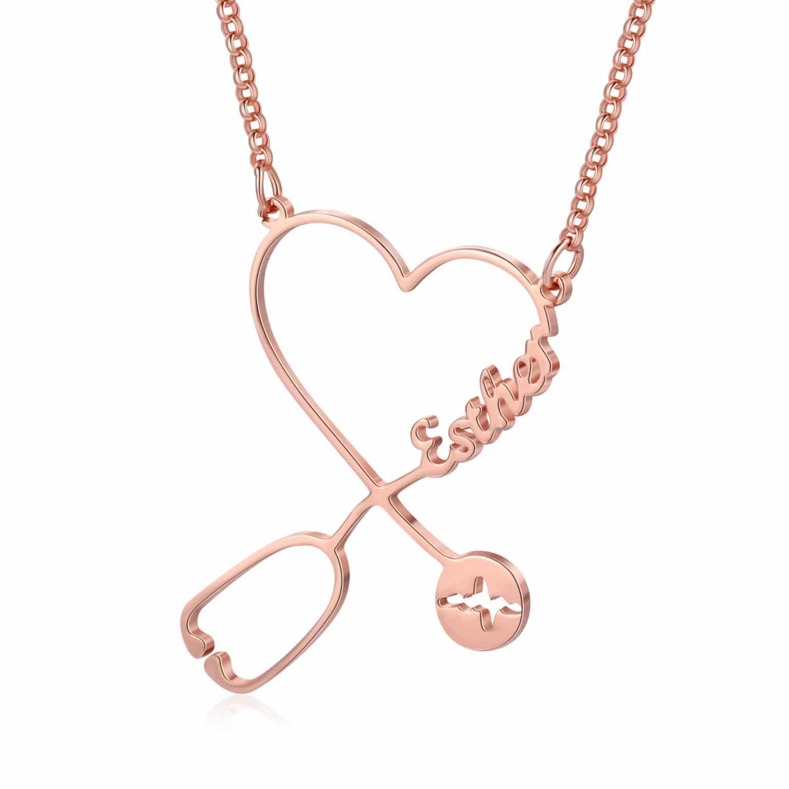 Personalized Stethoscope Necklace with Name - Nurse Stethoscope Pendant ...