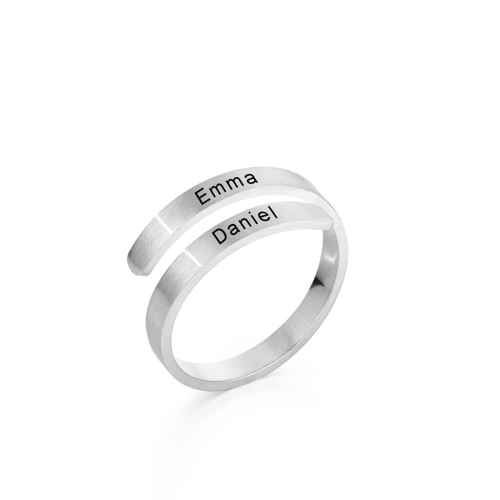Relationship Double Name Ring for Girlfriend or Mom | FARUZO