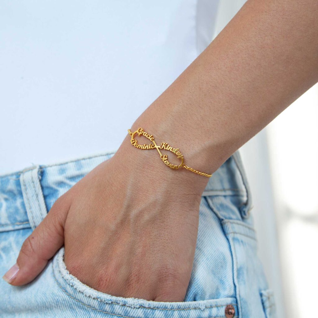 Personalized Infinity Name Bracelet [Silver, Gold] | FARUZO