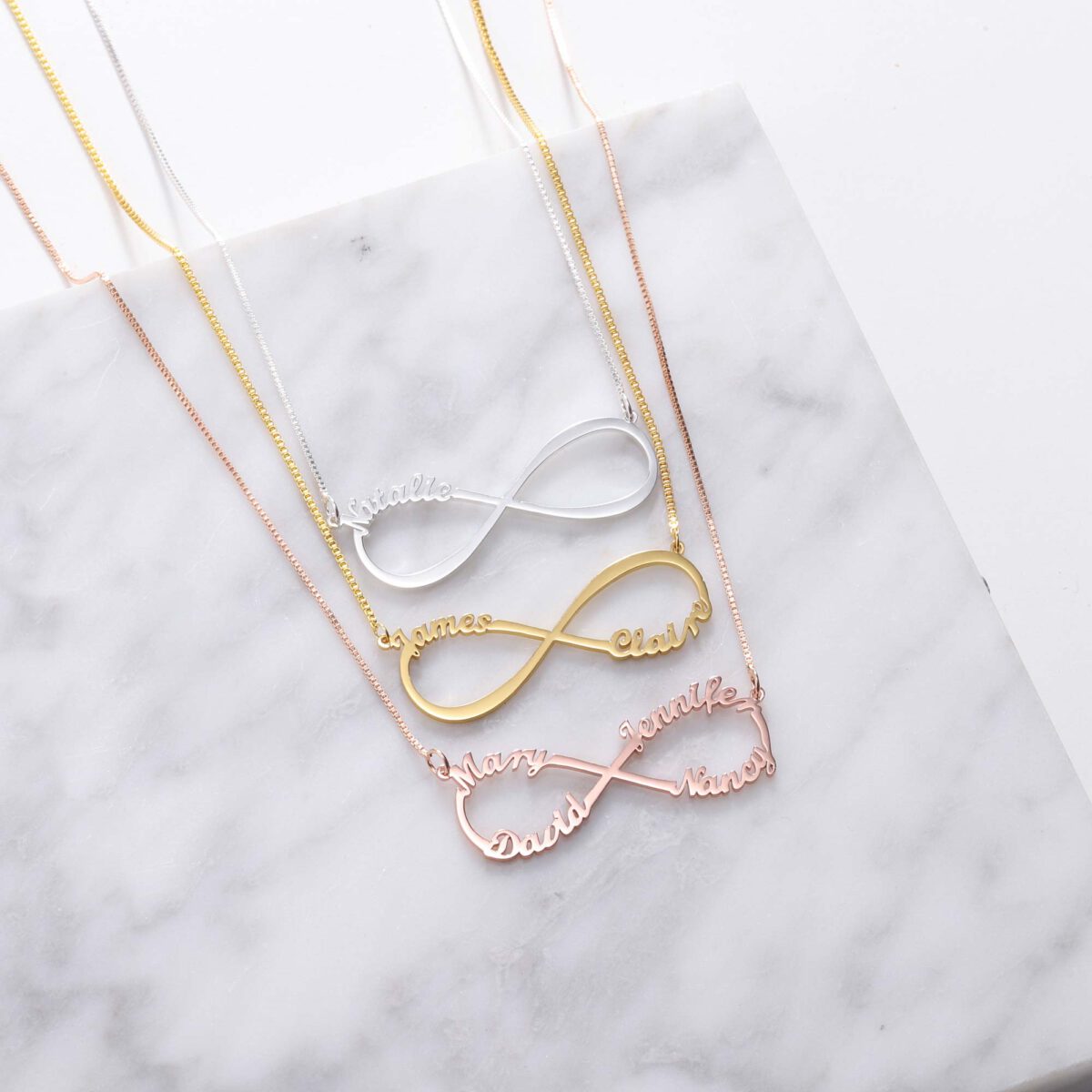 Infinity Name Necklace for Couples & Moms [1-4 Names] | FARUZO