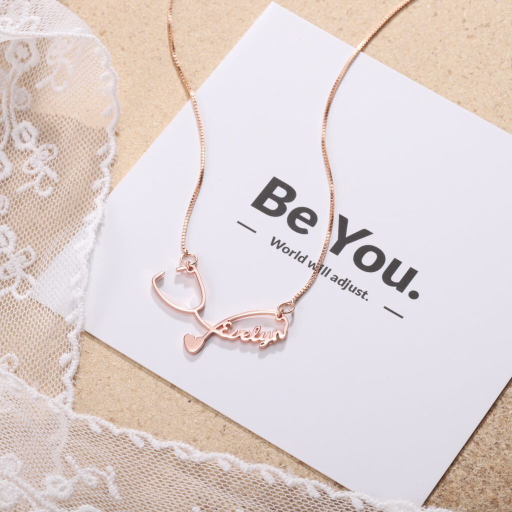 Personalized Stethoscope Necklace with Name - Nurse Stethoscope Pendant ...