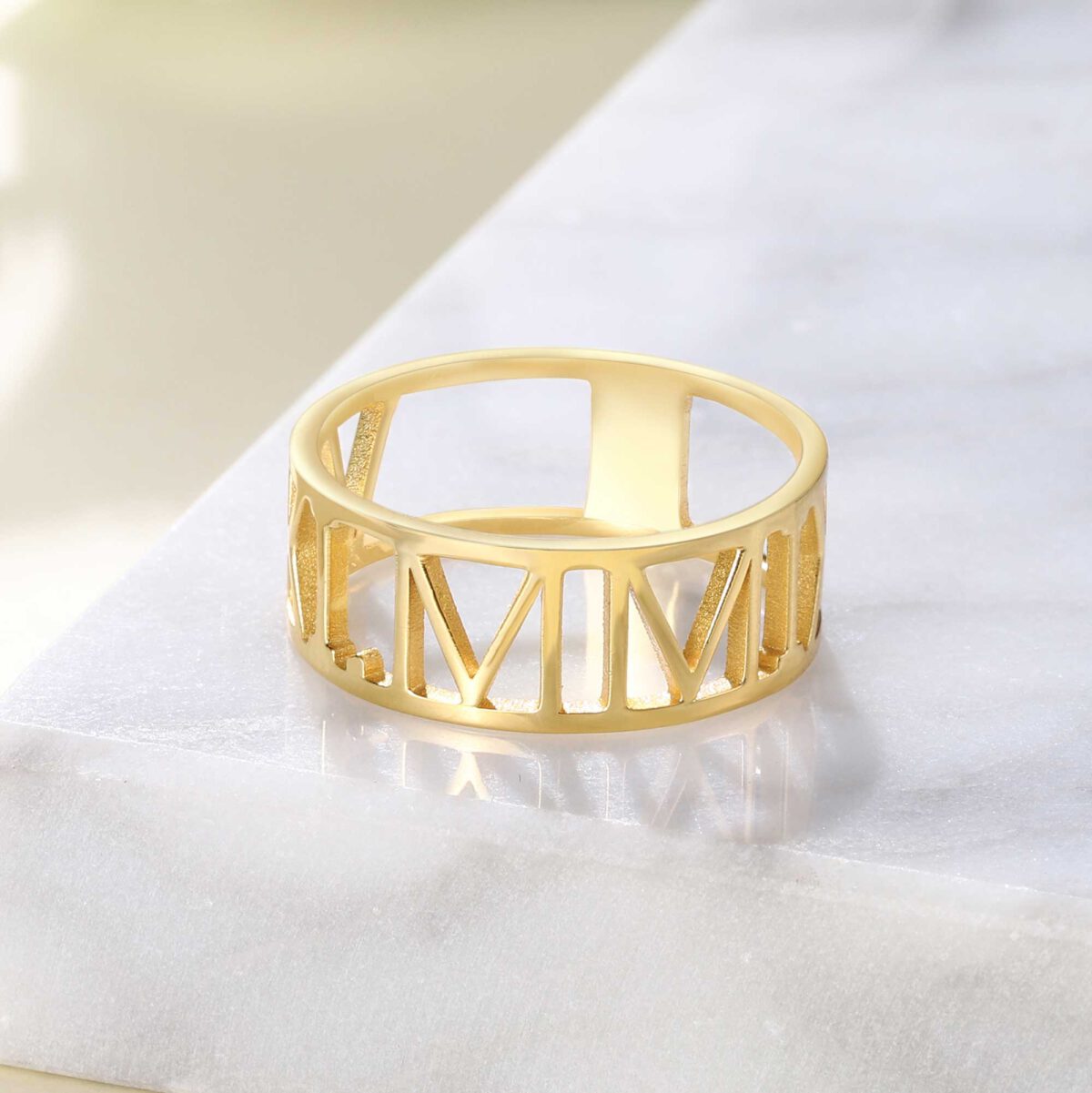 Custom Roman Numeral Ring - Silver, Gold & Rose Gold | FARUZO
