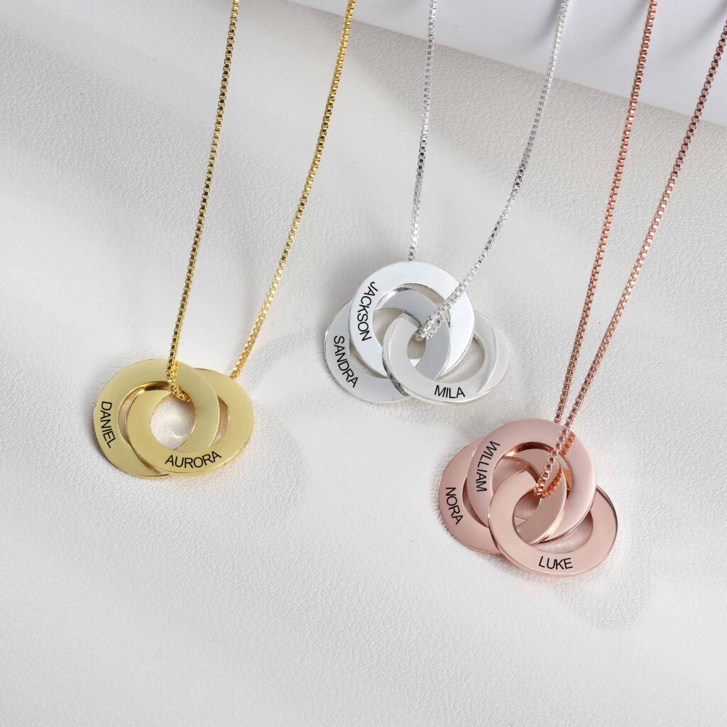 Personalized Russian Ring Necklace [2,3,4,5 Rings] | FARUZO