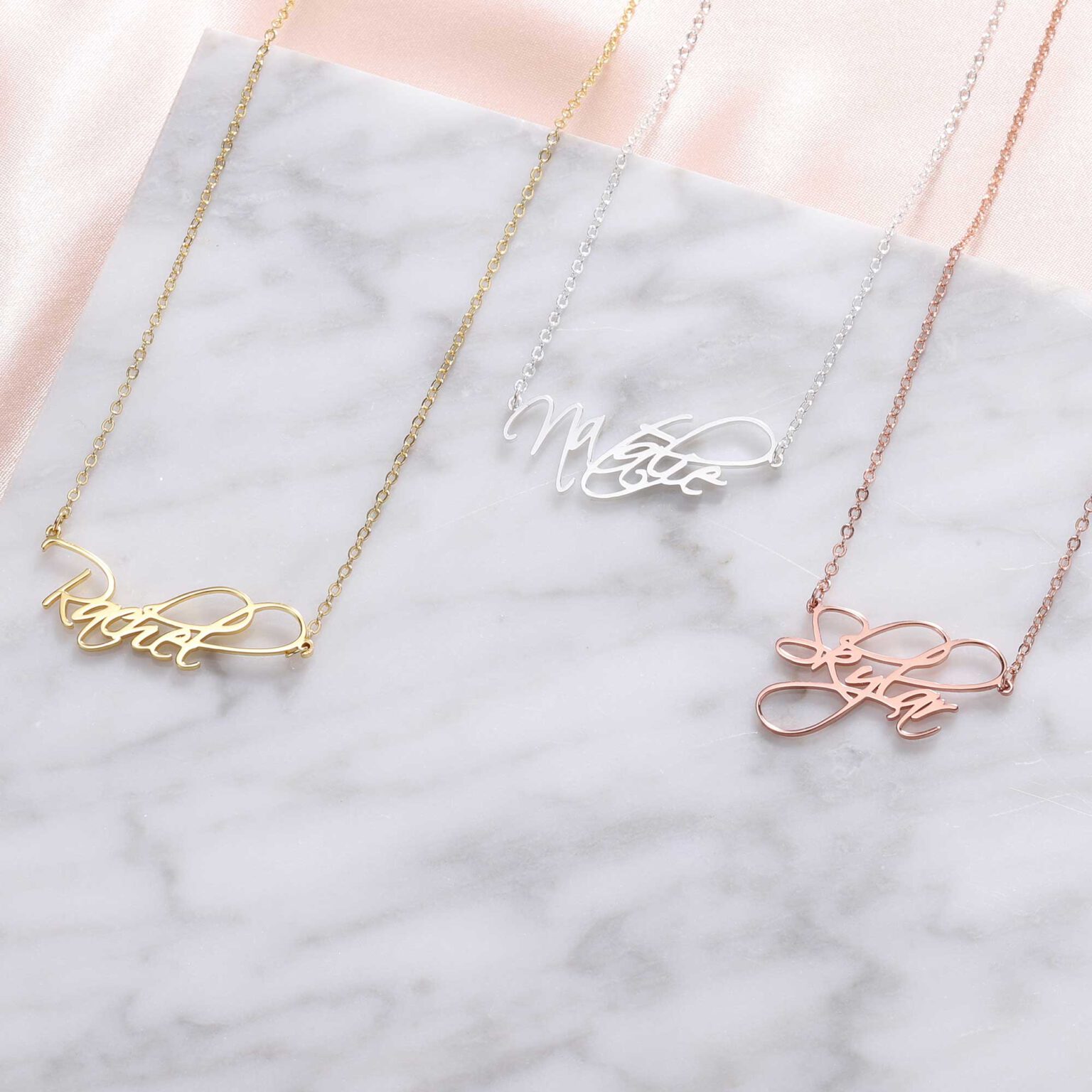 Script Name Necklace [Silver, Gold, Rose Gold] | FARUZO