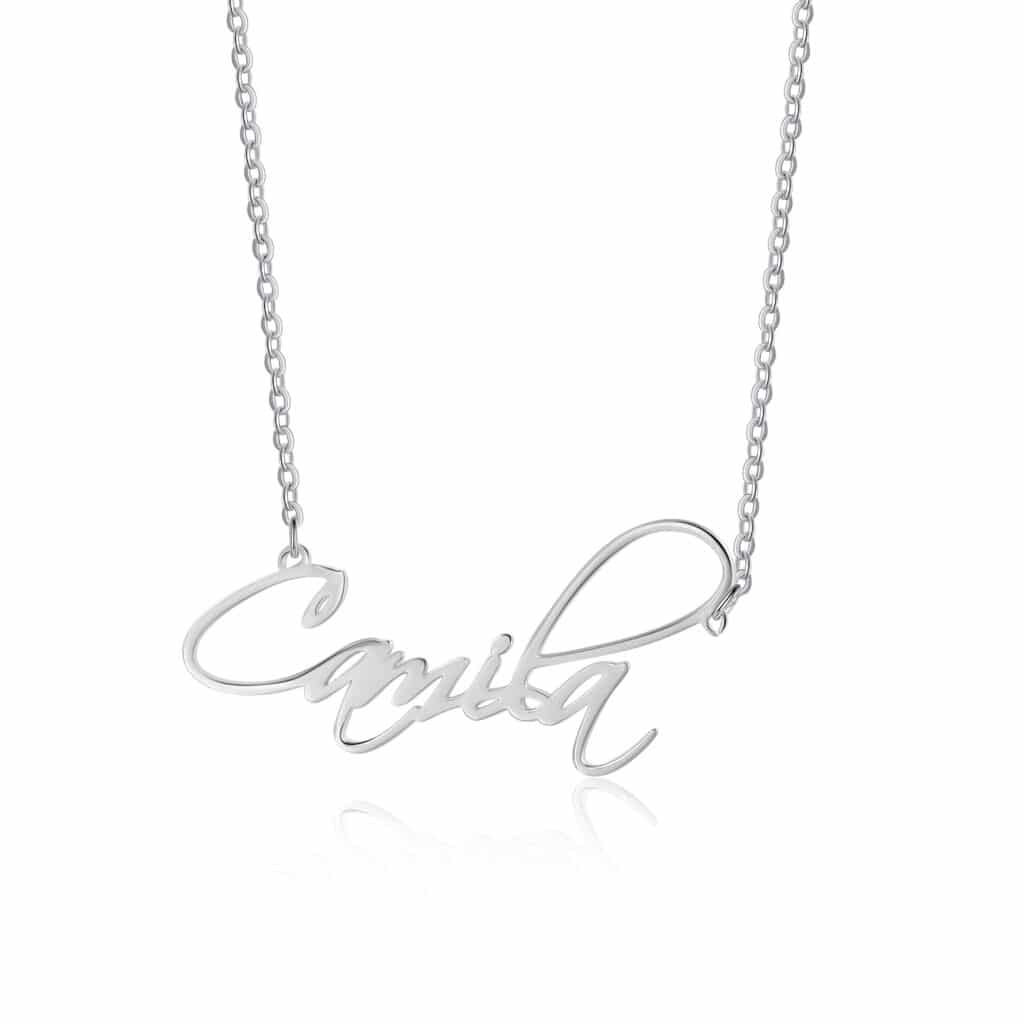 Script Name Necklace [silver Gold Rose Gold] Faruzo