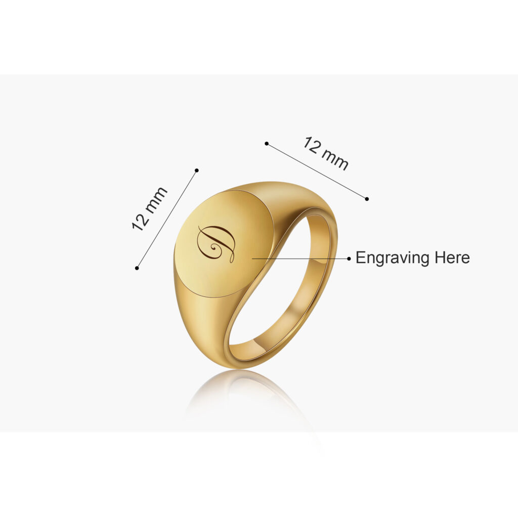 Personalized Initial Signet Ring with Any Letter | FARUZO