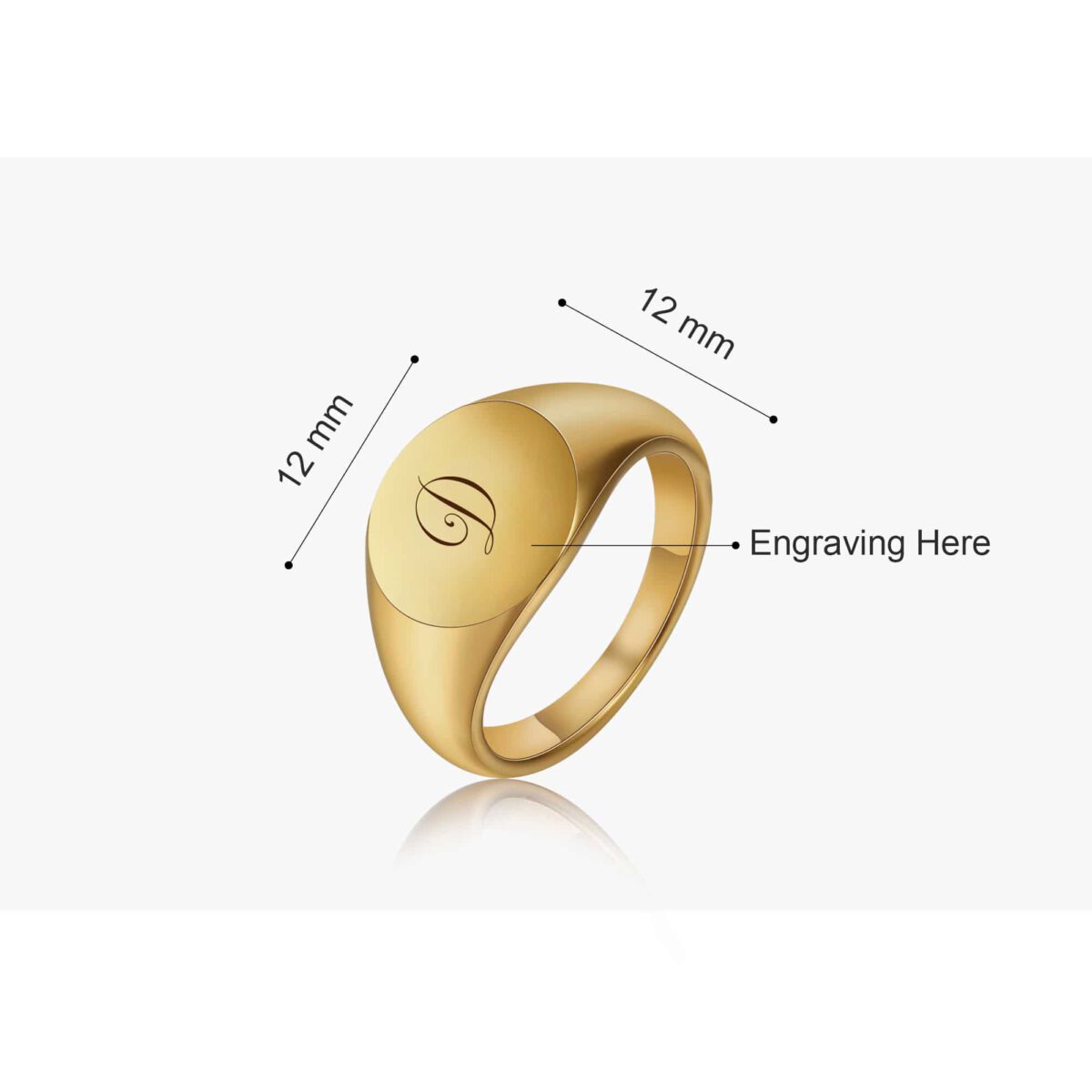 Personalized Initial Signet Ring with Any Letter | FARUZO