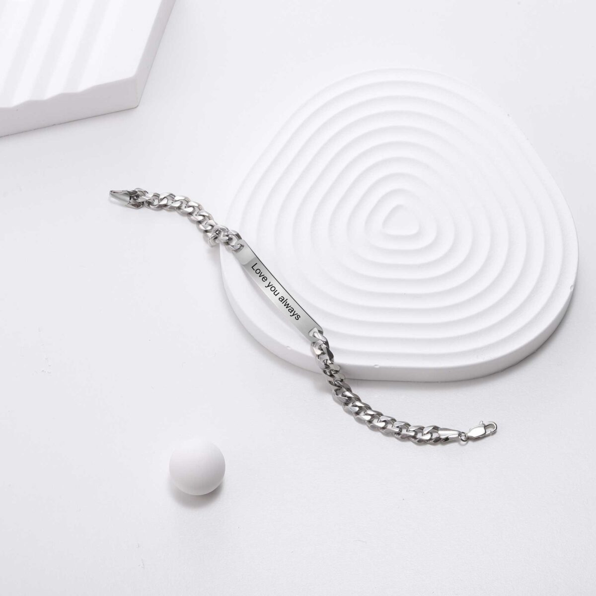 ID Bracelet with Curb Chain [Personalized] | FARUZO