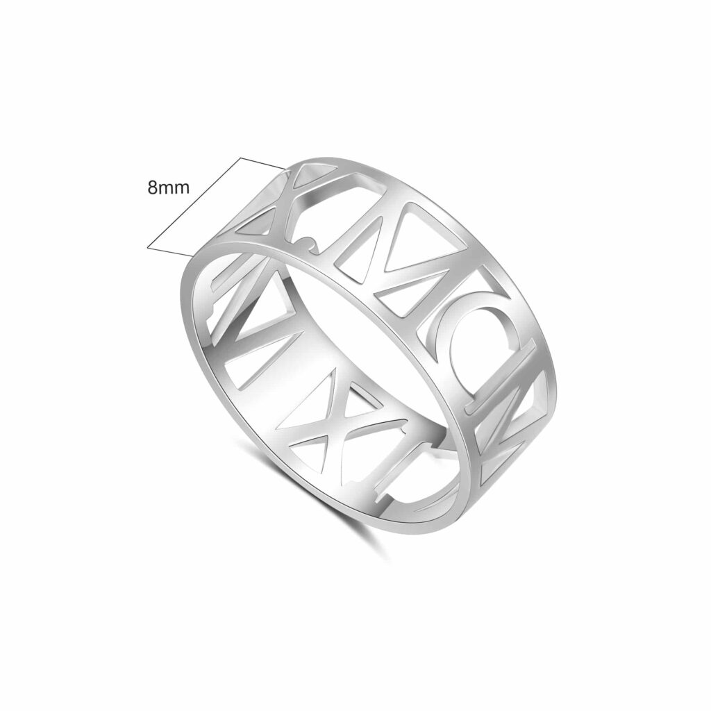 Custom Roman Numeral Ring - Silver, Gold & Rose Gold | FARUZO