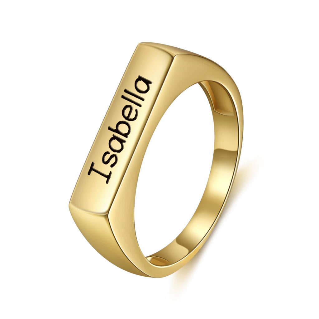 Stackable Name Ring - Gold & Silver [Personalized] | FARUZO