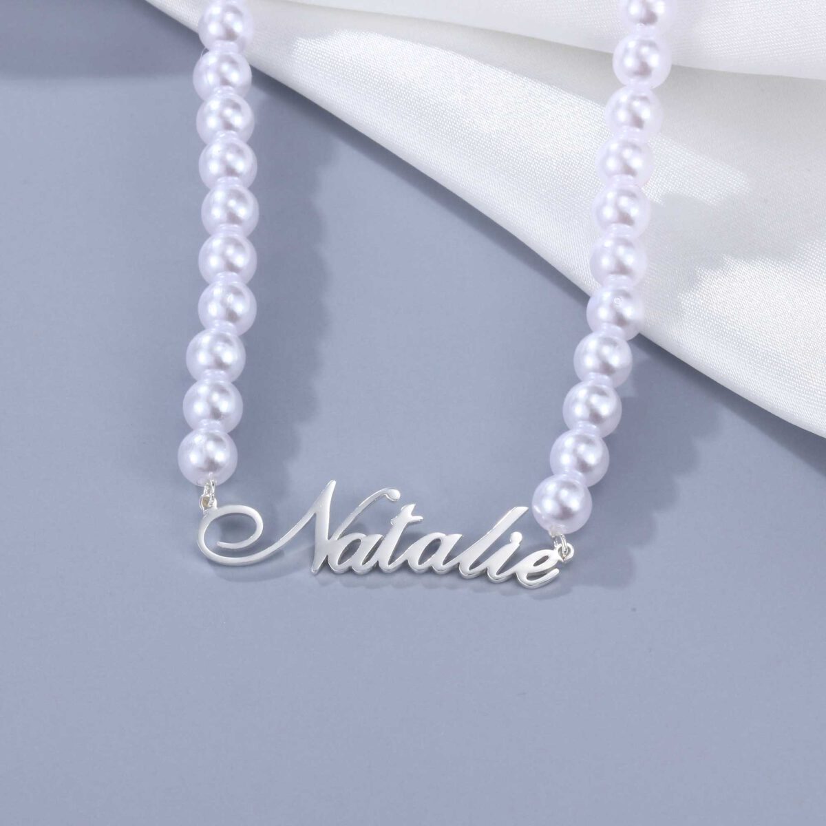 Personalized Pearl Necklace with Name [Handmade] | FARUZO