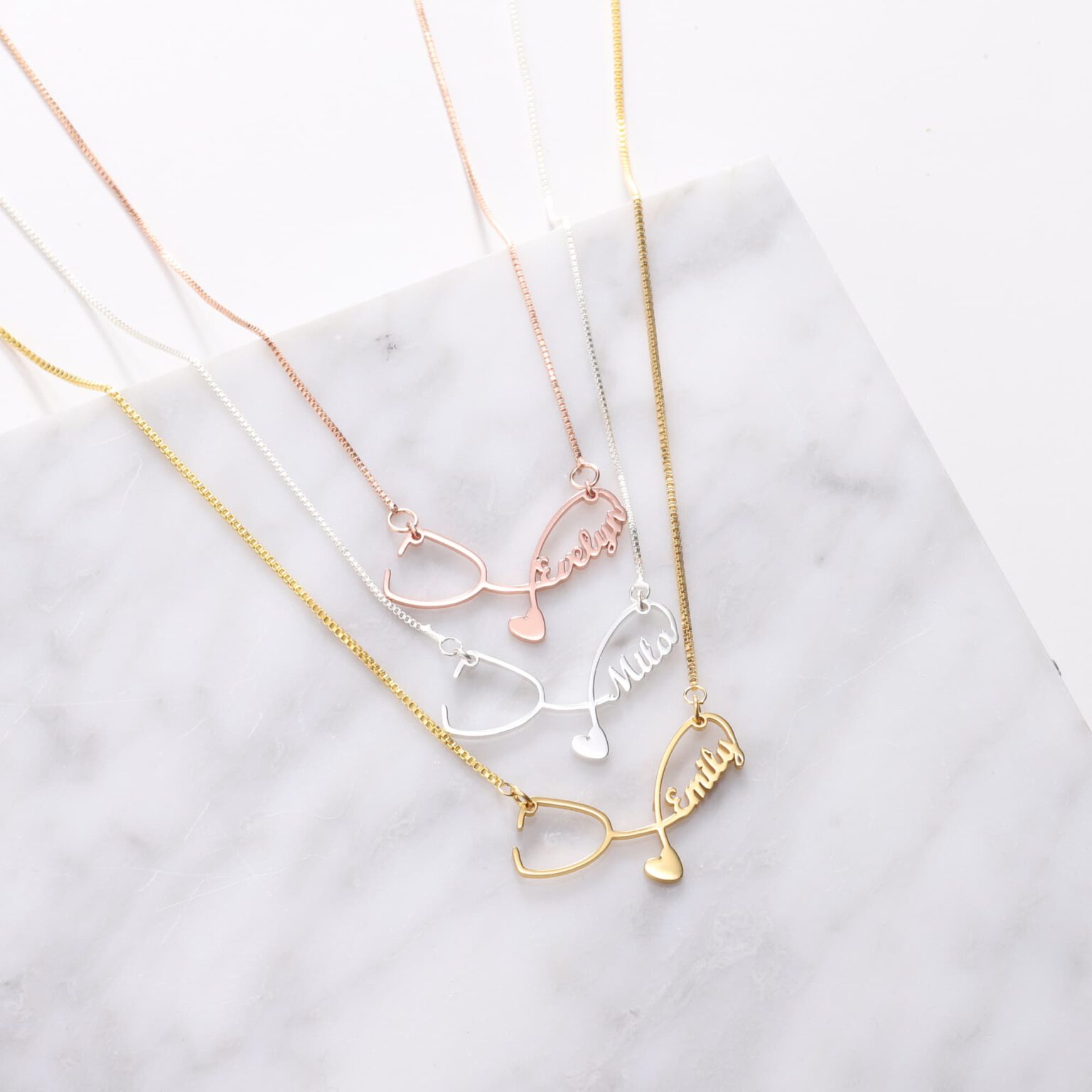 Personalized Stethoscope Necklace with Name - Nurse Stethoscope Pendant ...