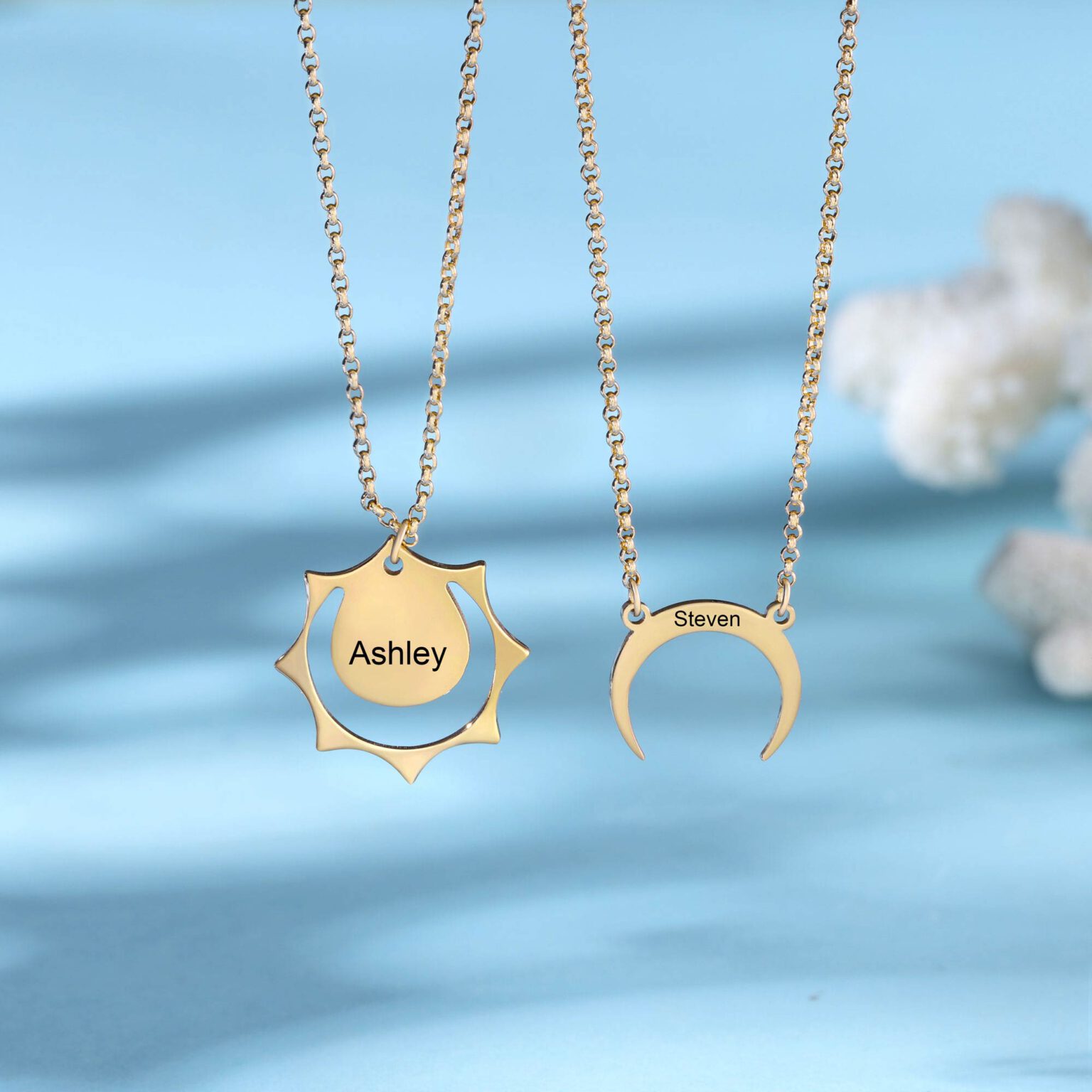 Sun and Moon Friendship Necklaces [Set of 2] | FARZO